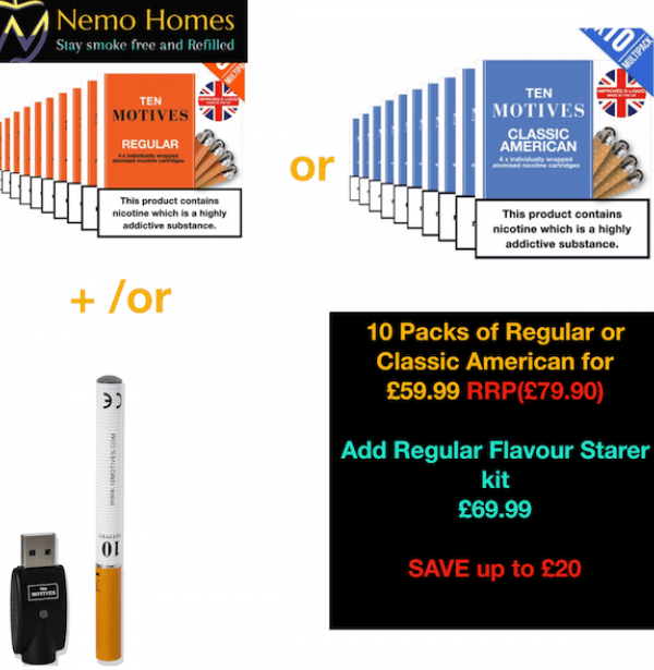 Ten 10 Motives Tobacco Refill -M | Nemo Homes Vape Shop